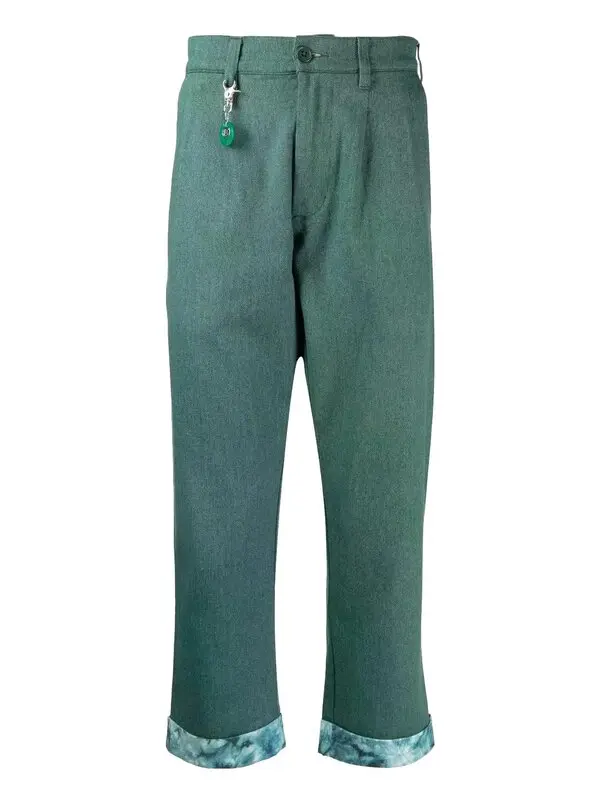 CLOT Turn-up Straight Leg Trousers - Green