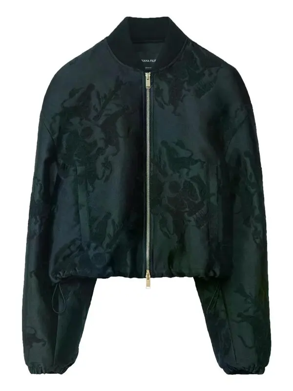 Fabiana Filippi Jacquard Virgin Wool-mohair Bomber Jacket - Black
