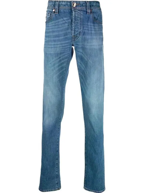TRAMAROSSA Stretch-cotton Straight-leg Jeans - Blue