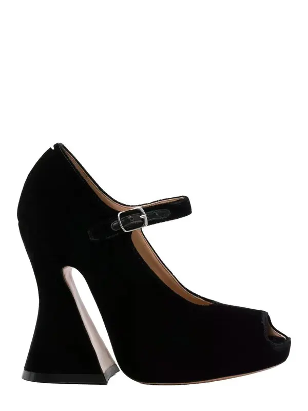 MAISON MARGIELA 125mm Velvet Sandals - Black