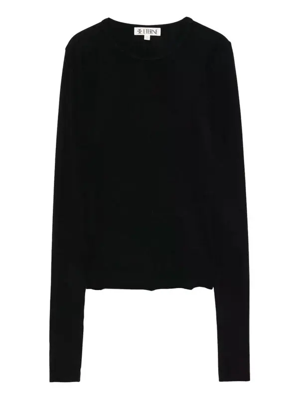 Eterne Long-sleeve Fitted Top - Black
