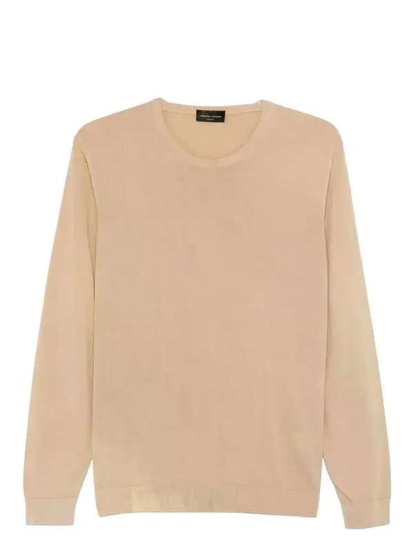 ROBERTO COLLINA Crew-neck Long Sleeve Sweater - Neutrals