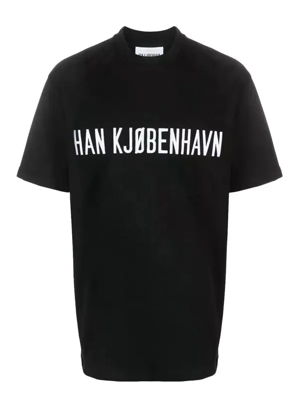 HAN KJØBENHAVN Logo-print Organic Cotton T-shirt - Black
