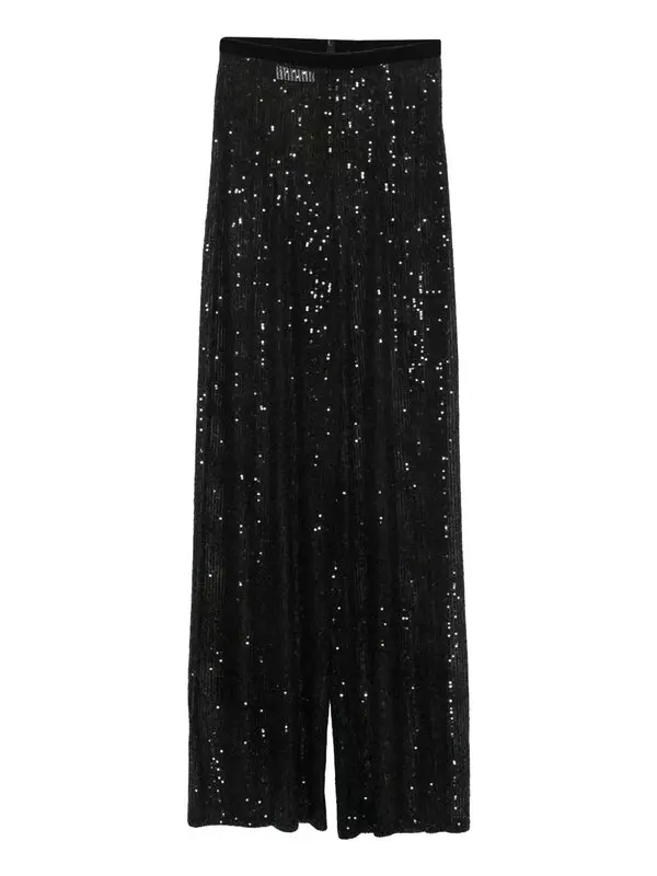 ATU BODY COUTURE Sequinned Palazzo Trousers - Black
