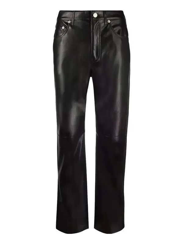 Nanushka Faux-leather Cropped Trousers - Black