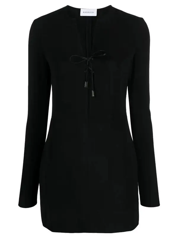 16Arlington Seeran Lace-up Minidress - Black
