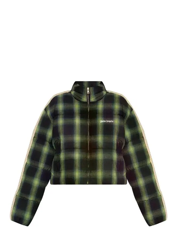 Palm Angels Check-pattern Puffer Jacket - Black