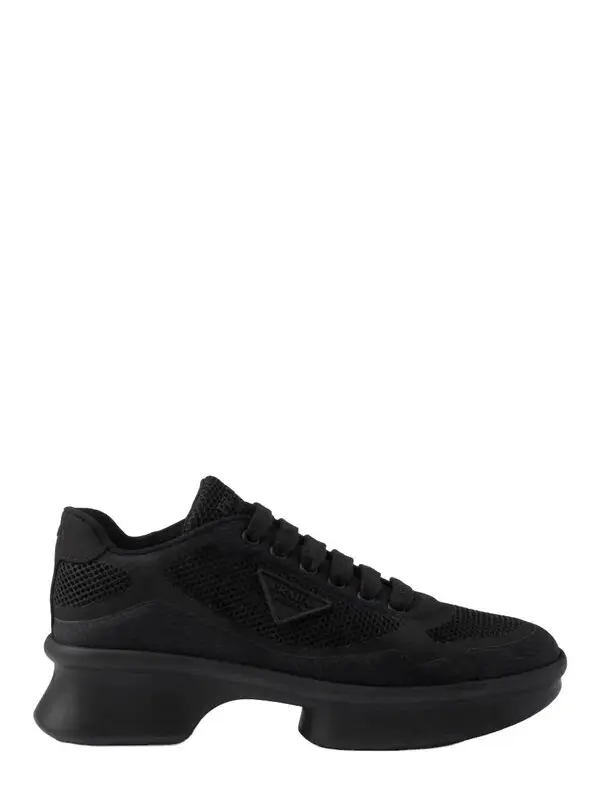 Prada Triangle-logo Sneakers - Black