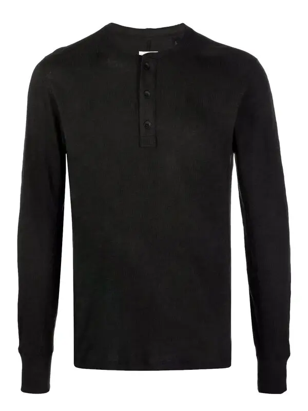 Rag & Bone Long-sleeve Cotton Top - Black