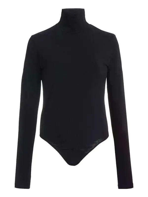 Another Tomorrow Roll-neck Long-sleeve Bodysuit - Black
