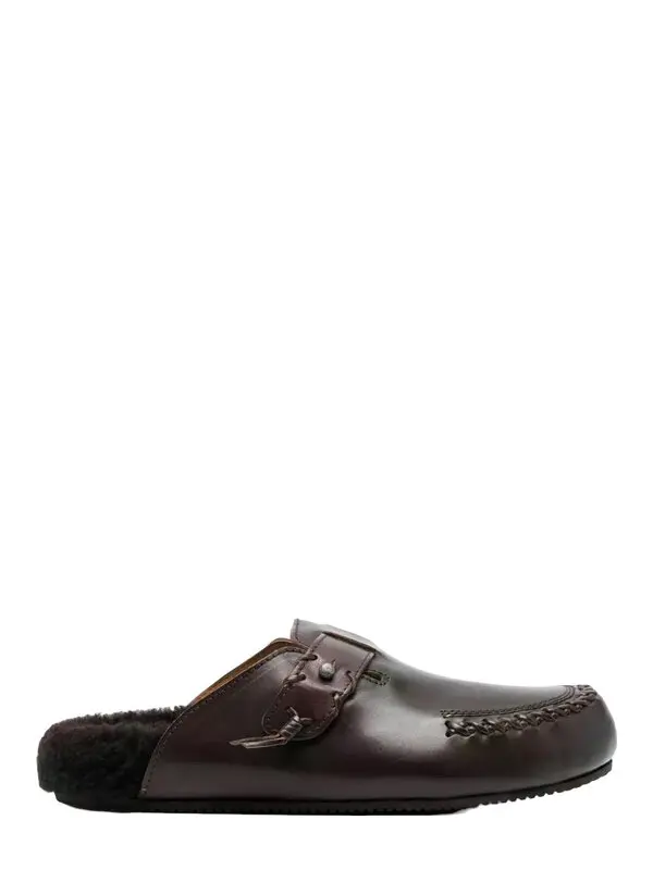 BUTTERO® Glamping Leather Slippers - Brown