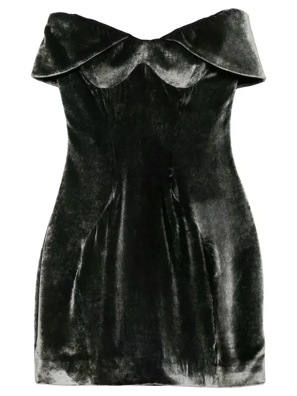 MUGLER Velvet Mini Dress - Grey