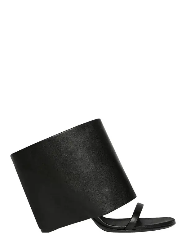 COURREGES Oblique Wedge Sandals - Black