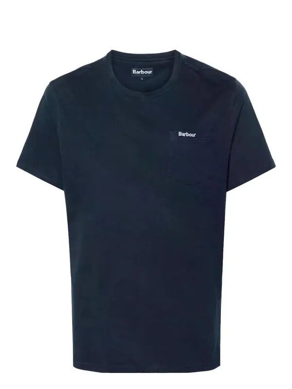 Barbour Logo-embroidered Cotton T-shirt - Blue