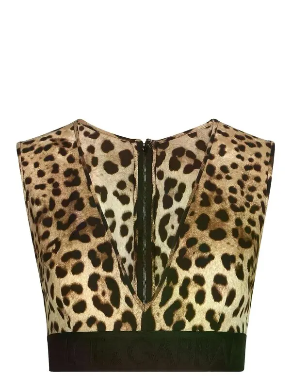 Dolce & Gabbana Leopard-print Crop Top - Brown