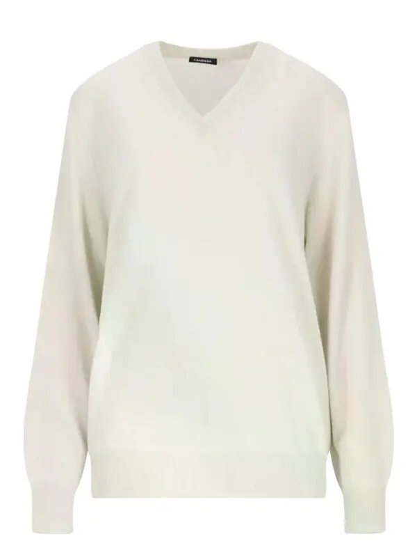 CANESSA Cashmere V-neck Sweater - Neutrals