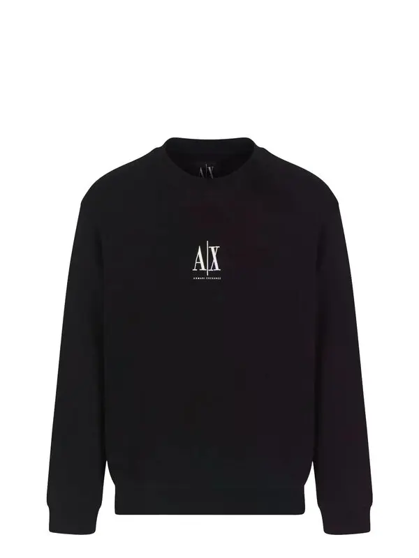 Armani Exchange Logo-embroidered Sweatshirt - Black
