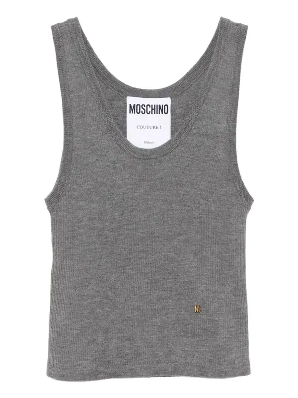 Moschino Logo-lettering Tank Top - Grey
