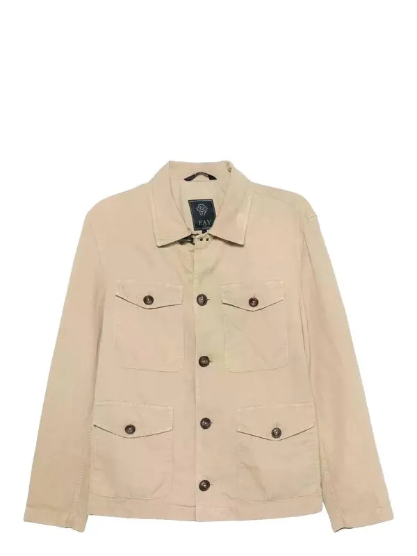 FAY Classic Collar Shirt Jacket - Neutrals