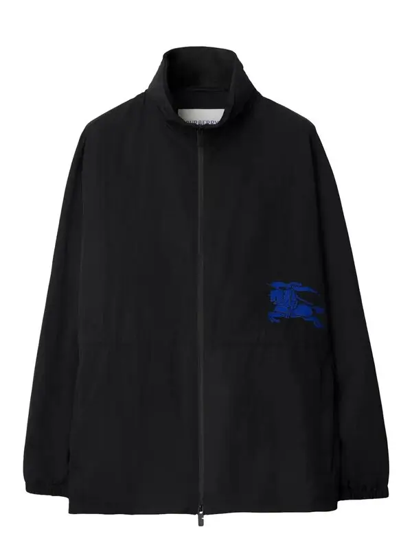 Burberry Equestrian Knight Appliqué Hooded Jacket - Black