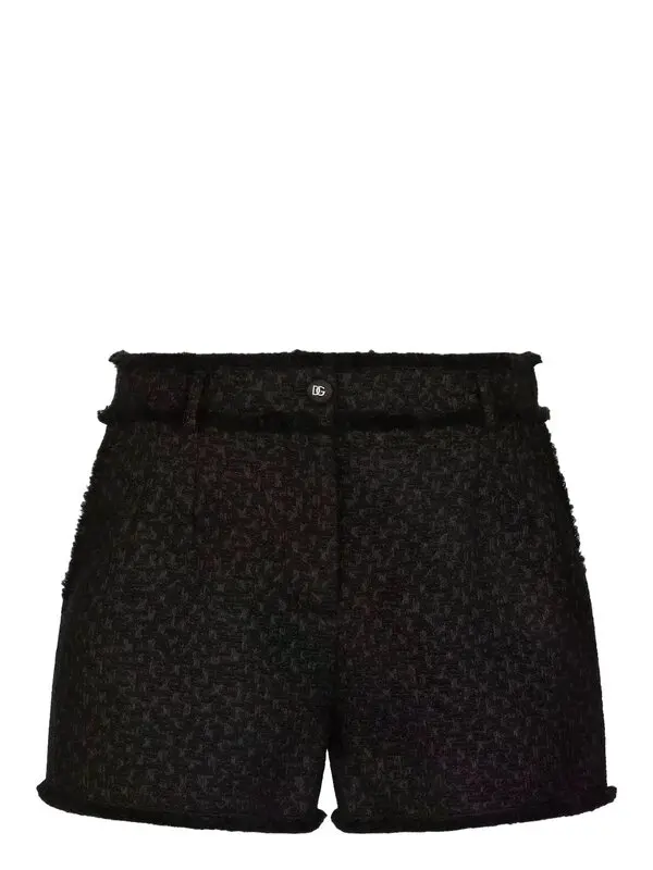 Dolce & Gabbana Frayed Hem Tailored Shorts - Black