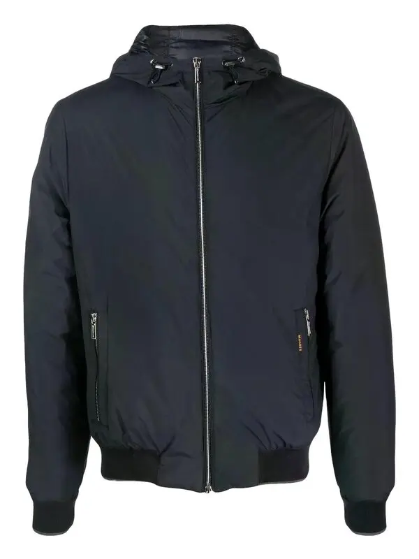 MOORER Zip-up Hooded Jacket - Blue