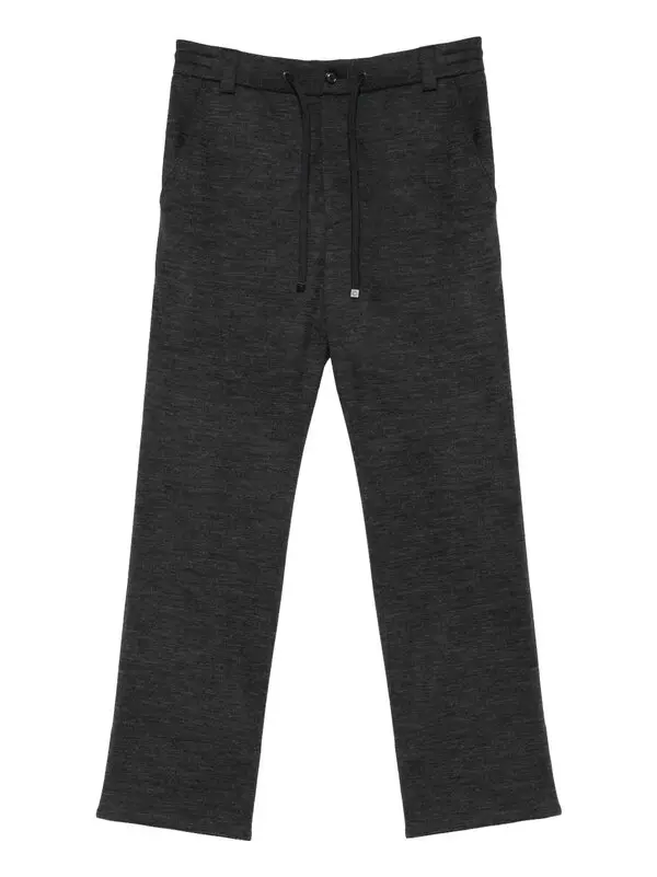 Moncler Tapered Virgin Wool Trousers - Grey