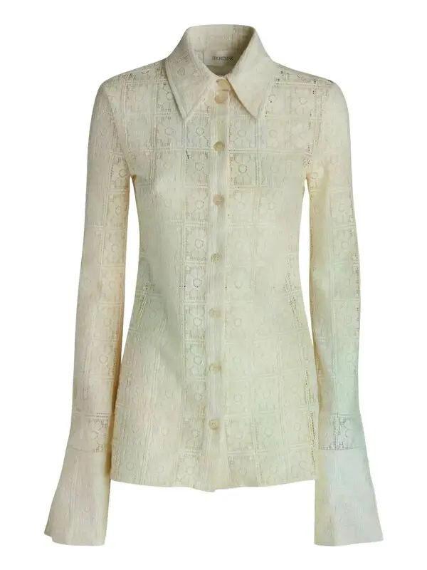Sportmax Floral Lace Shirt - Neutrals
