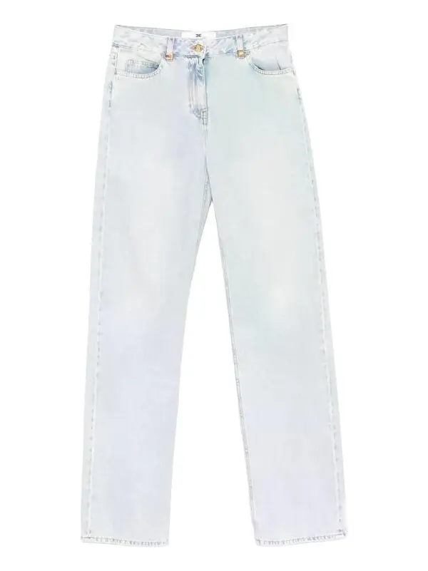 Elisabetta Franchi Logo-detailed Wide Leg Jeans - Blue