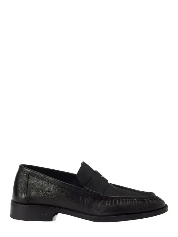 GIUSEPPE ZANOTTI Weeston Almond-toe Leather Loafers - Black