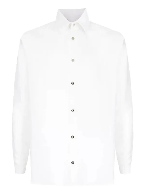 AMIR SLAMA Poseidon-print Buttoned Shirt - White
