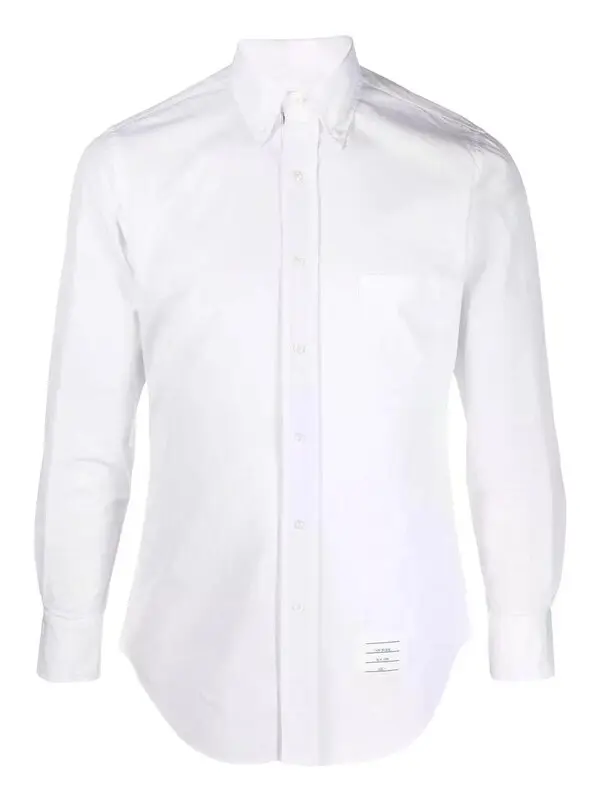 Thom Browne Button-down Rwb Detail Shirt - White