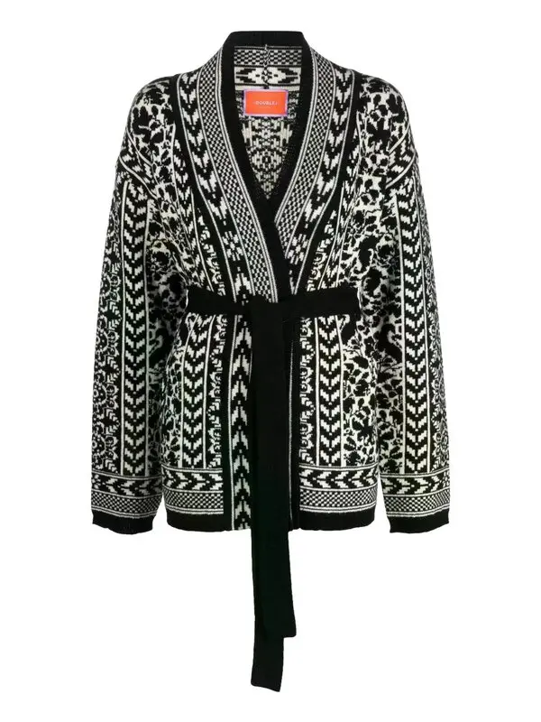 La DoubleJ Belted Wool Cardigan - Black