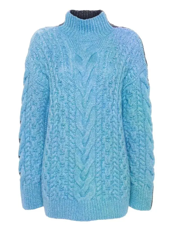 Stella McCartney Two-tone Cable-knit Jumper - Blue