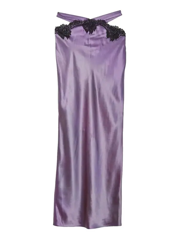 FLEUR DU MAL Lace Cut-out Skirt - Purple