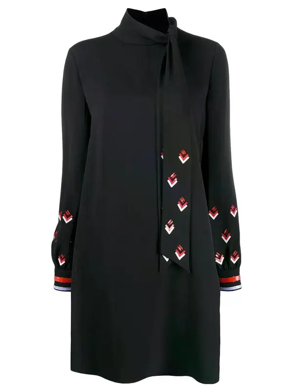 Valentino Garavani Sequin-embellished Long-sleeve Dress - Black