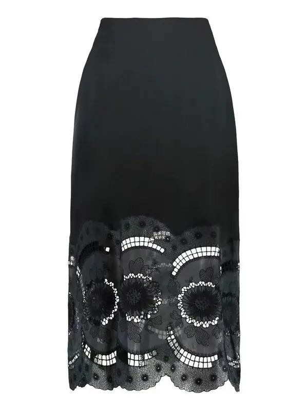 Stella McCartney Satin Midi Skirt - Black