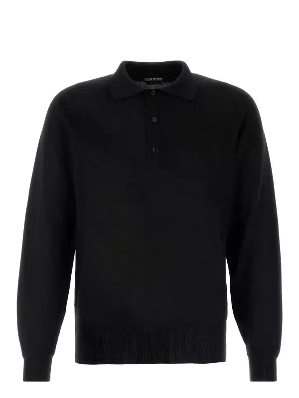 TOM FORD Knitted Polo Sweater - Black