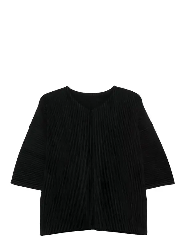 Issey Miyake V-neck T-shirt - Black