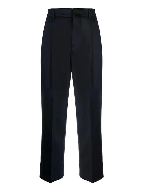 AMI Paris Cropped Straight Leg Trousers - Black