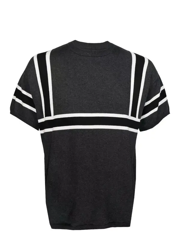 MOSTLY HEARD RARELY SEEN Knitted Striped Cotton Top - Grey