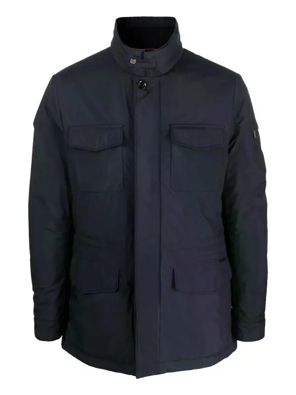 MOORER Button-fastening Long-sleeve Jacket - Blue