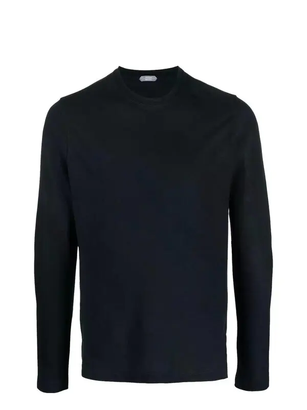 ZANONE Long-sleeved Cotton Sweatshirt - Blue