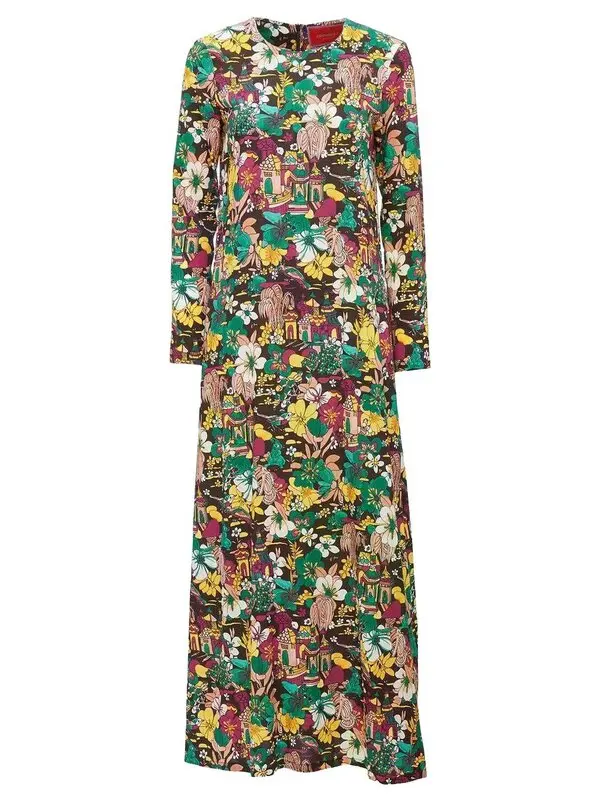 La DoubleJ Swing Floral-print Dress - Brown