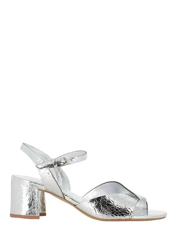 DEL CARLO Metallic-effect Sandals - Silver