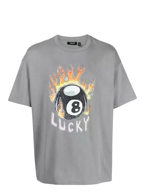 FIVE CM Graphic-print Cotton T-shirt - Grey