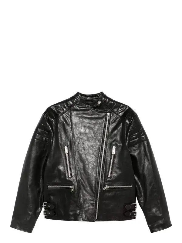 TWINSET Leather Biker Jacket - Black
