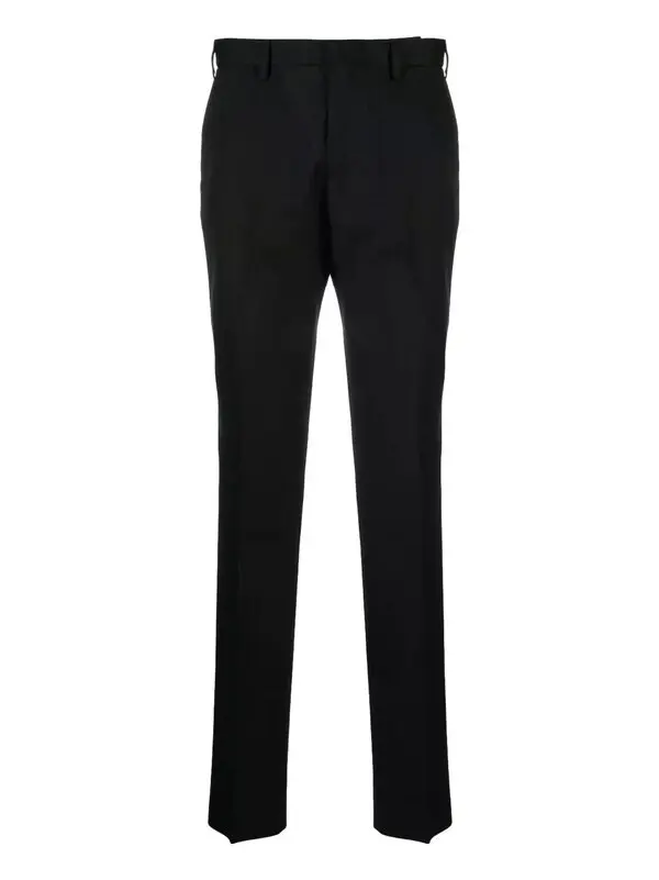 LARDINI Twill-weave Wool Tailored Trousers - Black