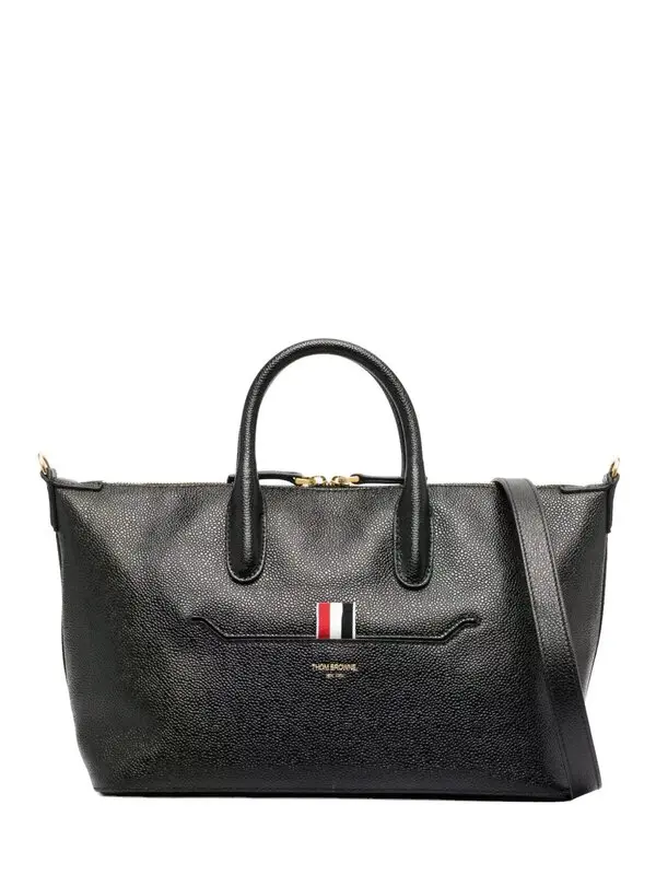 Thom Browne Small Leather Tote Bag - Black