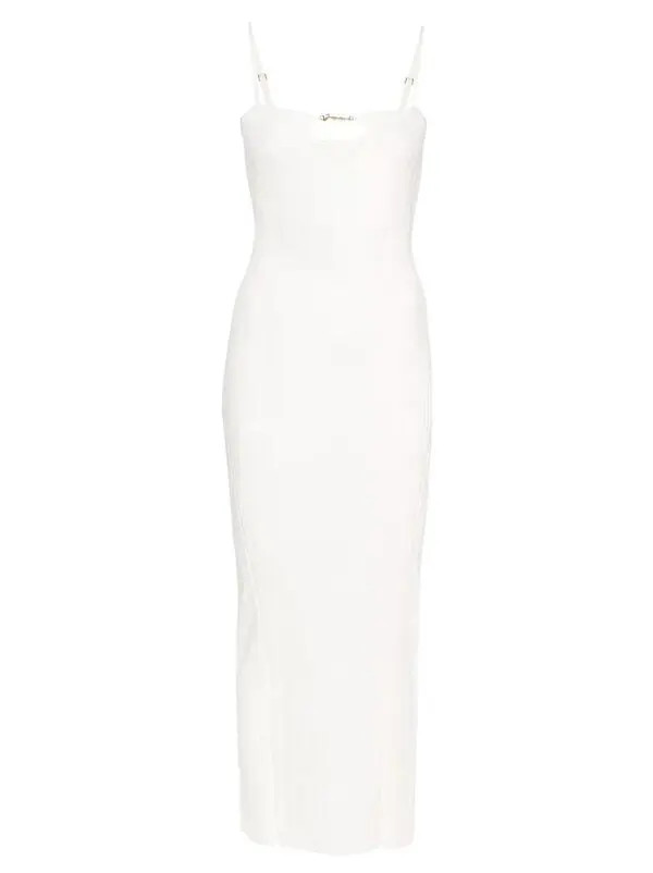 Jacquemus Sierra Ribbed Midi Dress - White